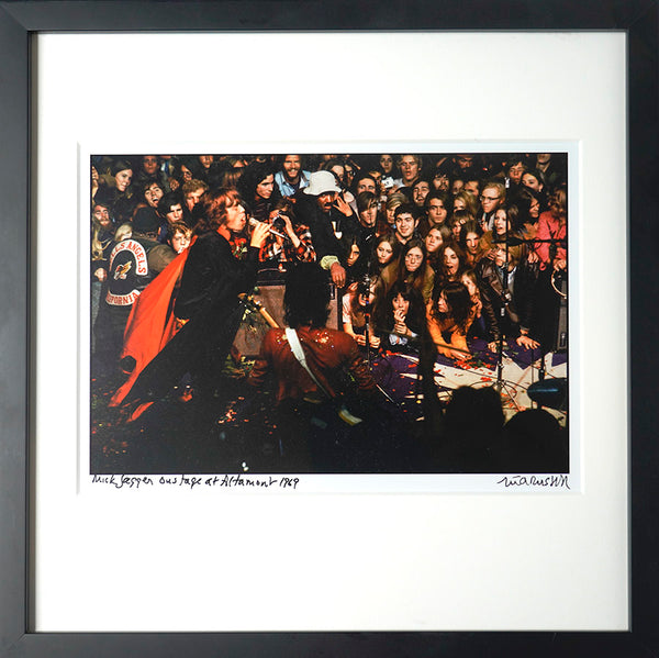 Framed, signed and titled 8x10 archival print of Mick Jagger onstage a ...