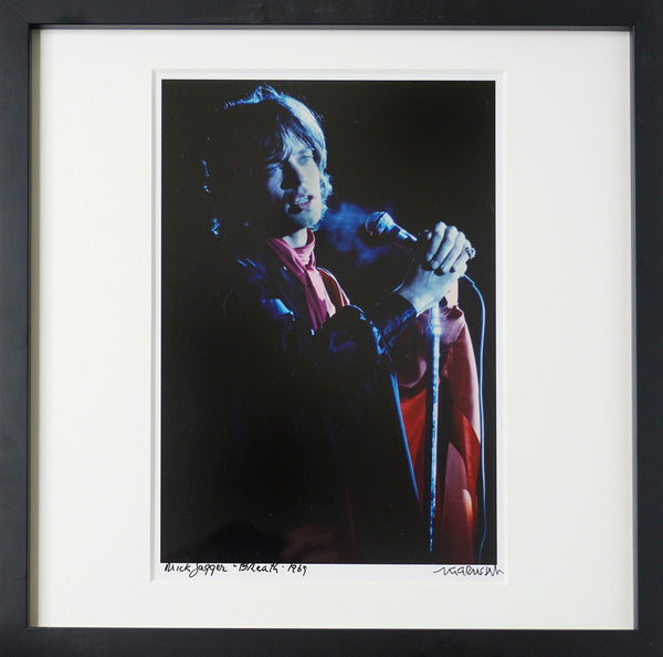 Framed, signed and titled 8x10 photograph of Mick Jagger onstage, Ft ...