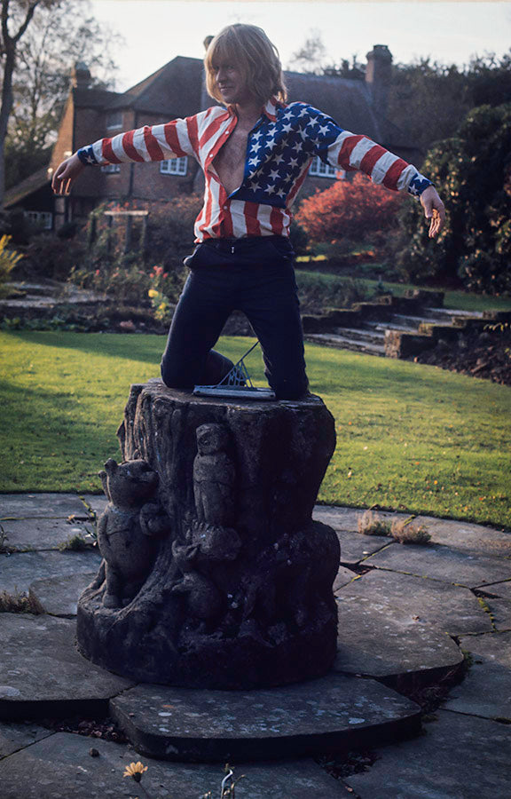 Brian Jones at Cotchford Farm (sundial) 1968 – ETHAN RUSSELL PHOTOGRAPHS